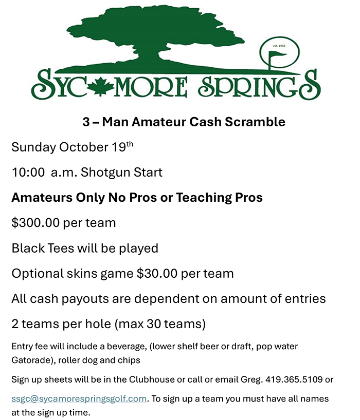 Homepage - Sycamore Springs Golf Course